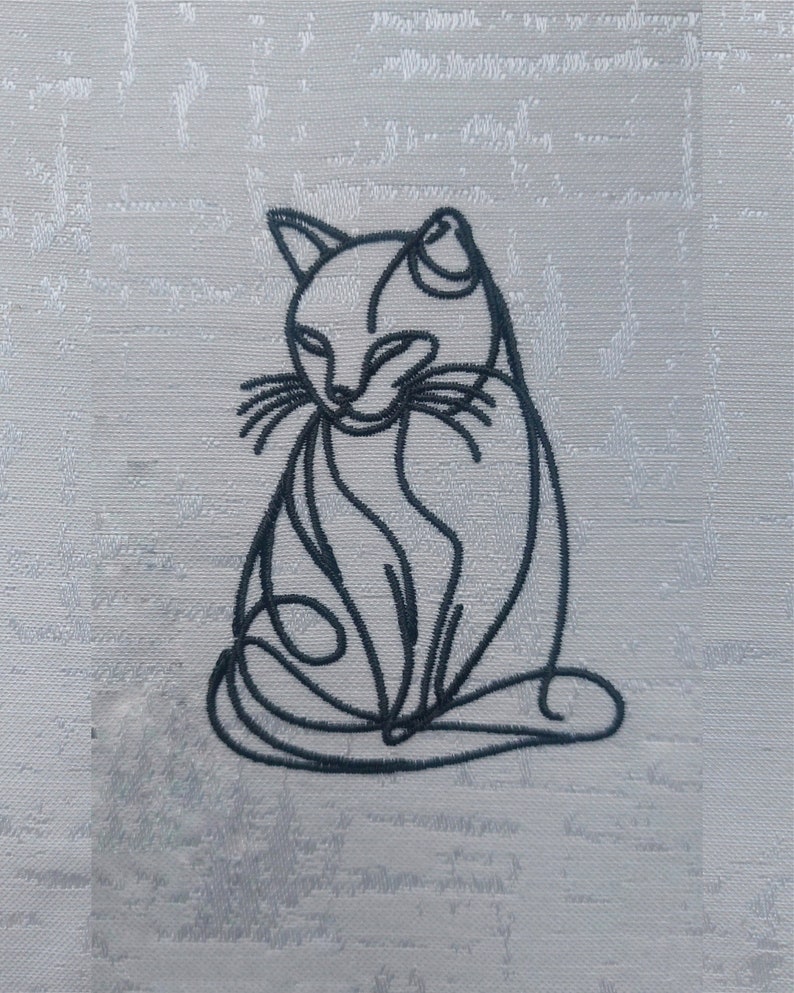Cat Machine Embroidery Designs Bundle Dst Simple Cat Embroidery Design ...