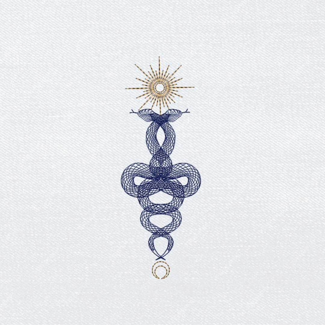 Cool Snake Embroidery Design Snake Embroidery File Celestial Symbolist ...