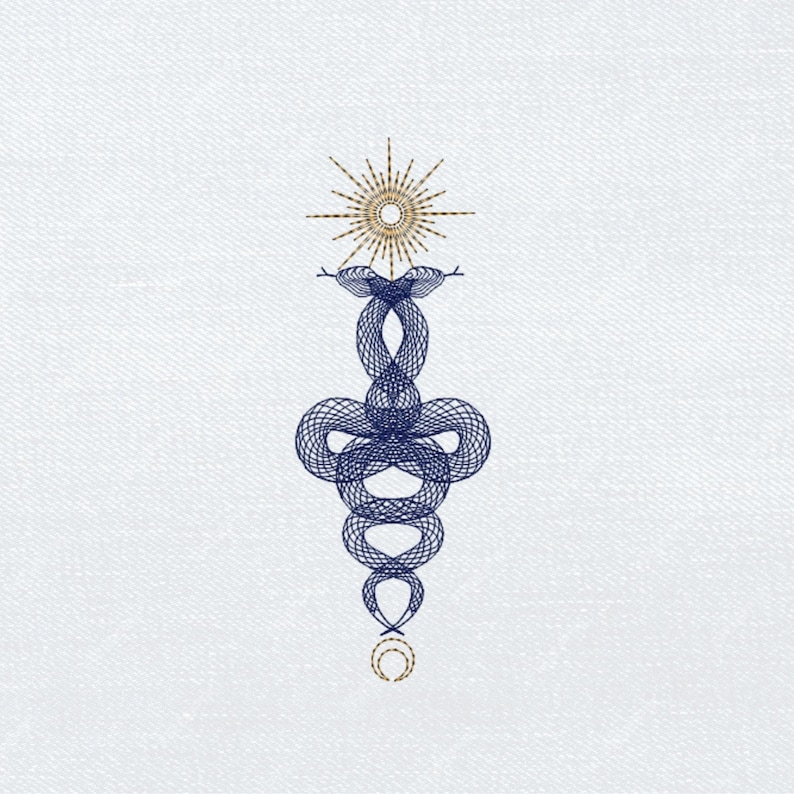 Cool Snake Embroidery Design Snake Embroidery File Celestial Symbolist ...