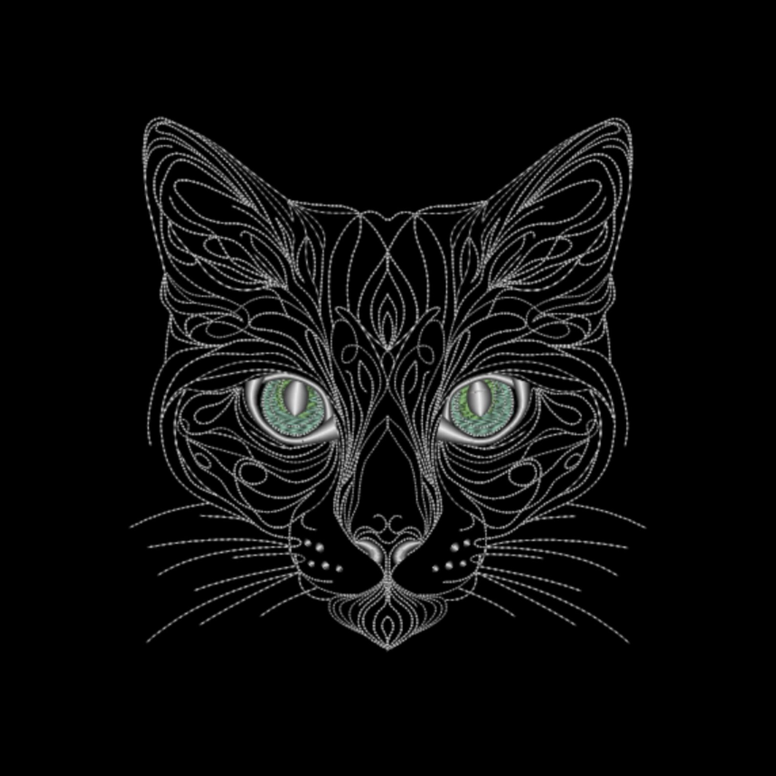 Cat Embroidery Design Cat Machine Embroidery Design Black Cat ...