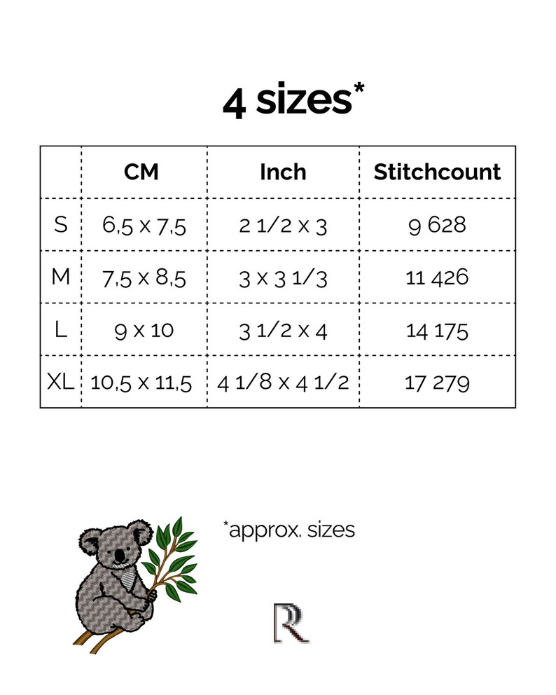Koala Embroidery Design Koala Embroidery File Koala Machine Embroidery ...