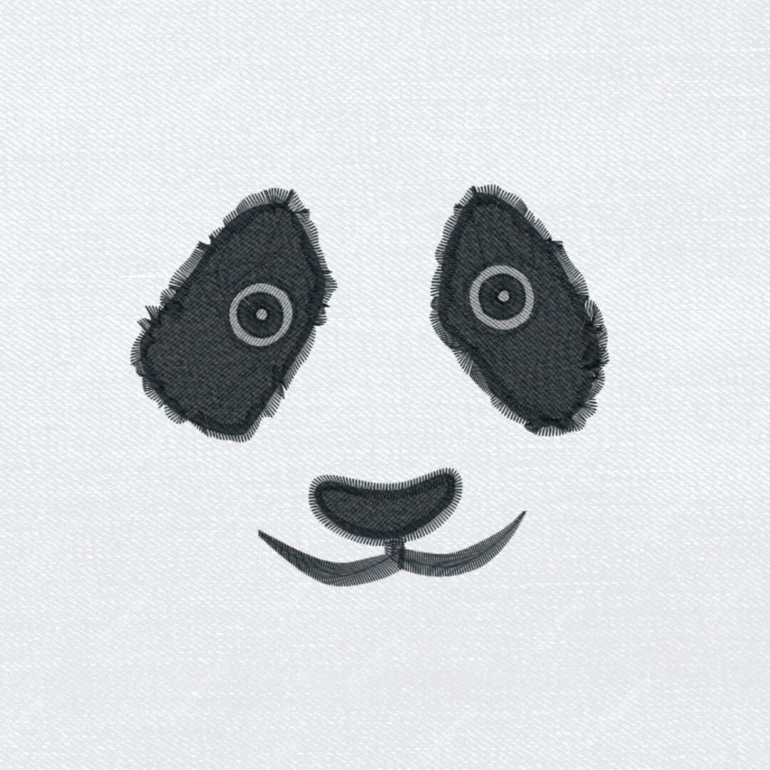 Cute Panda Embroidery Design Panda Face Embroidery Design Panda Eyes ...