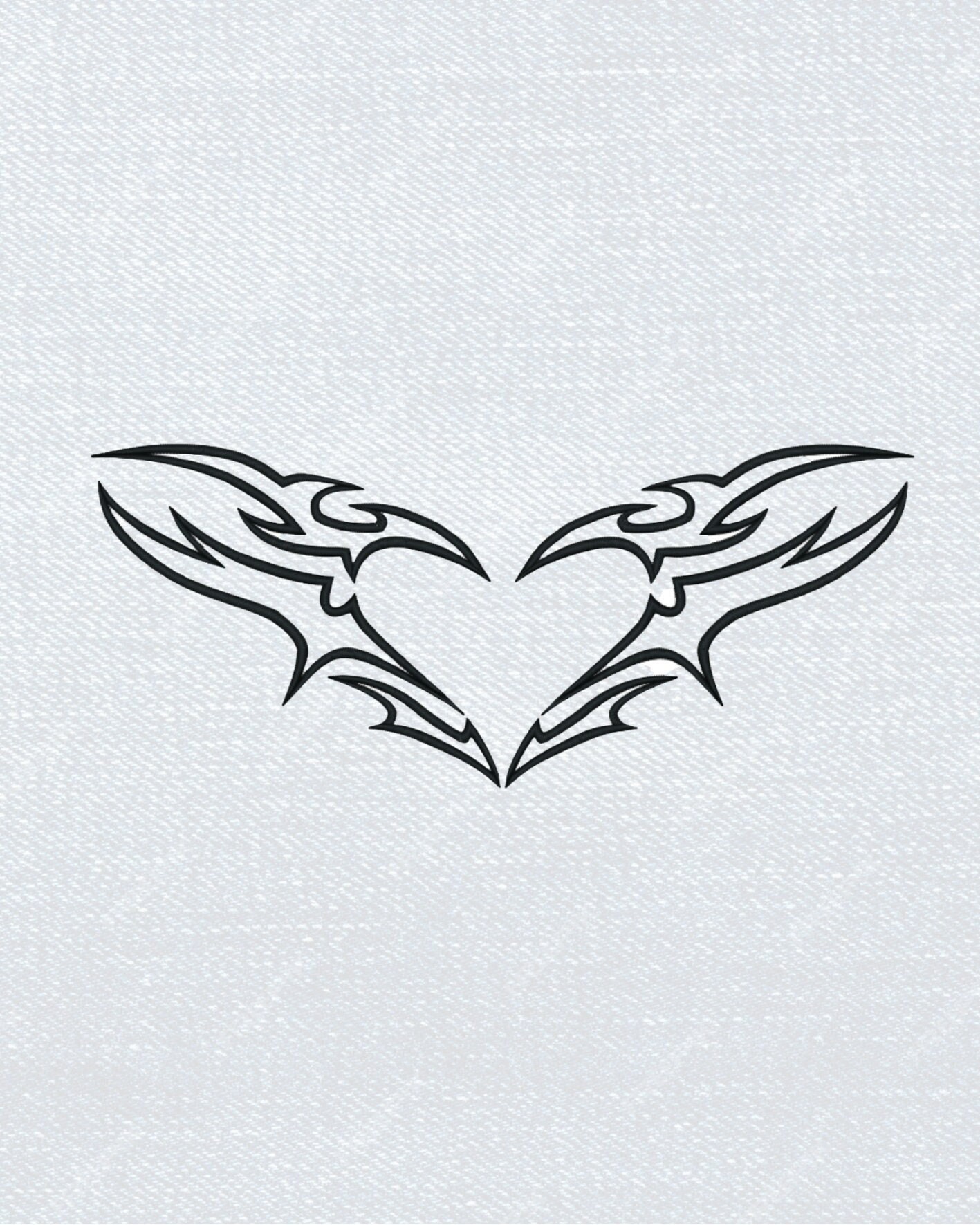 Y2K Embroidery Design Y2K Embroidery File Heart Tribal Embroidery ...