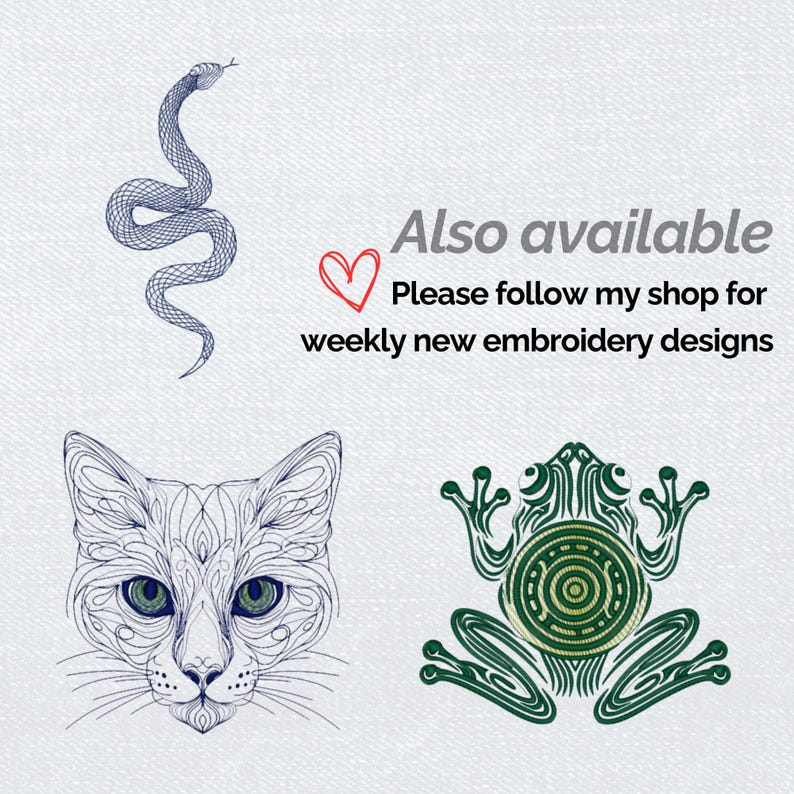 Snake Machine Embroidery File Snake Embroidery Design With Snake Stitch ...