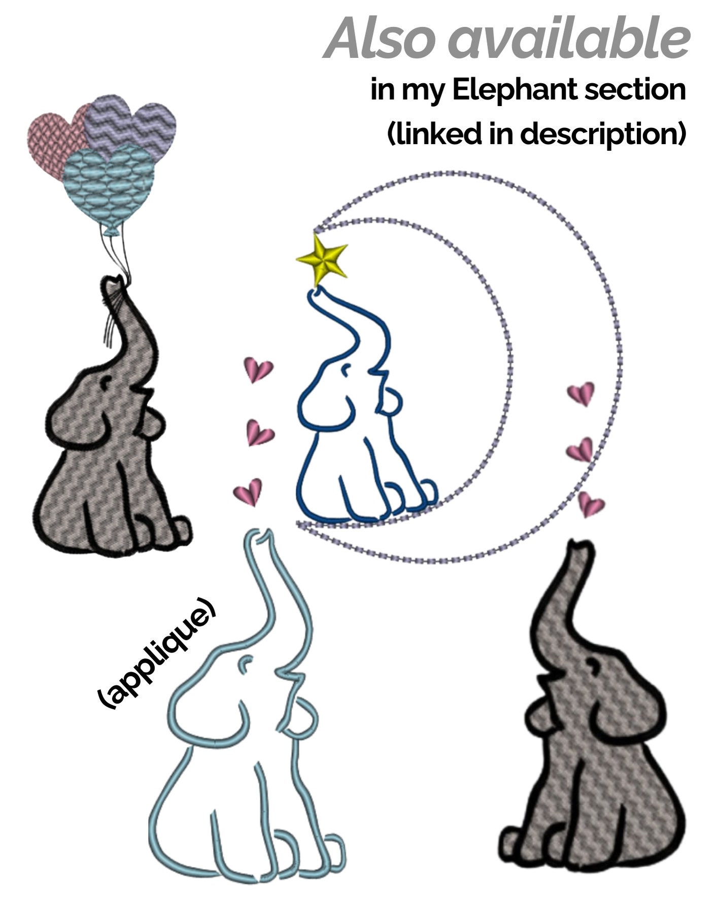 Cute Elephant Embroidery Design Elephant Dst Elephant Embroidery for ...