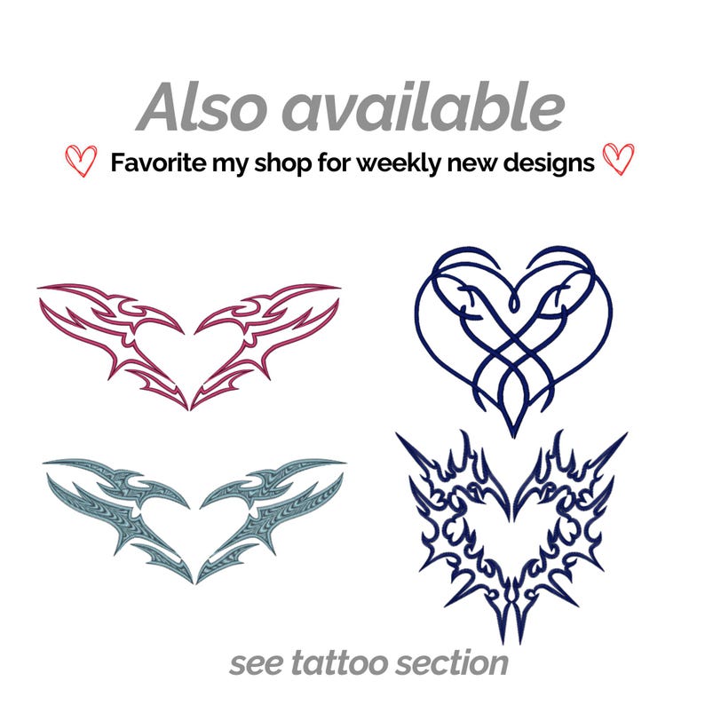 Y2K Embroidery Design Y2K Embroidery File Heart Tribal Embroidery ...
