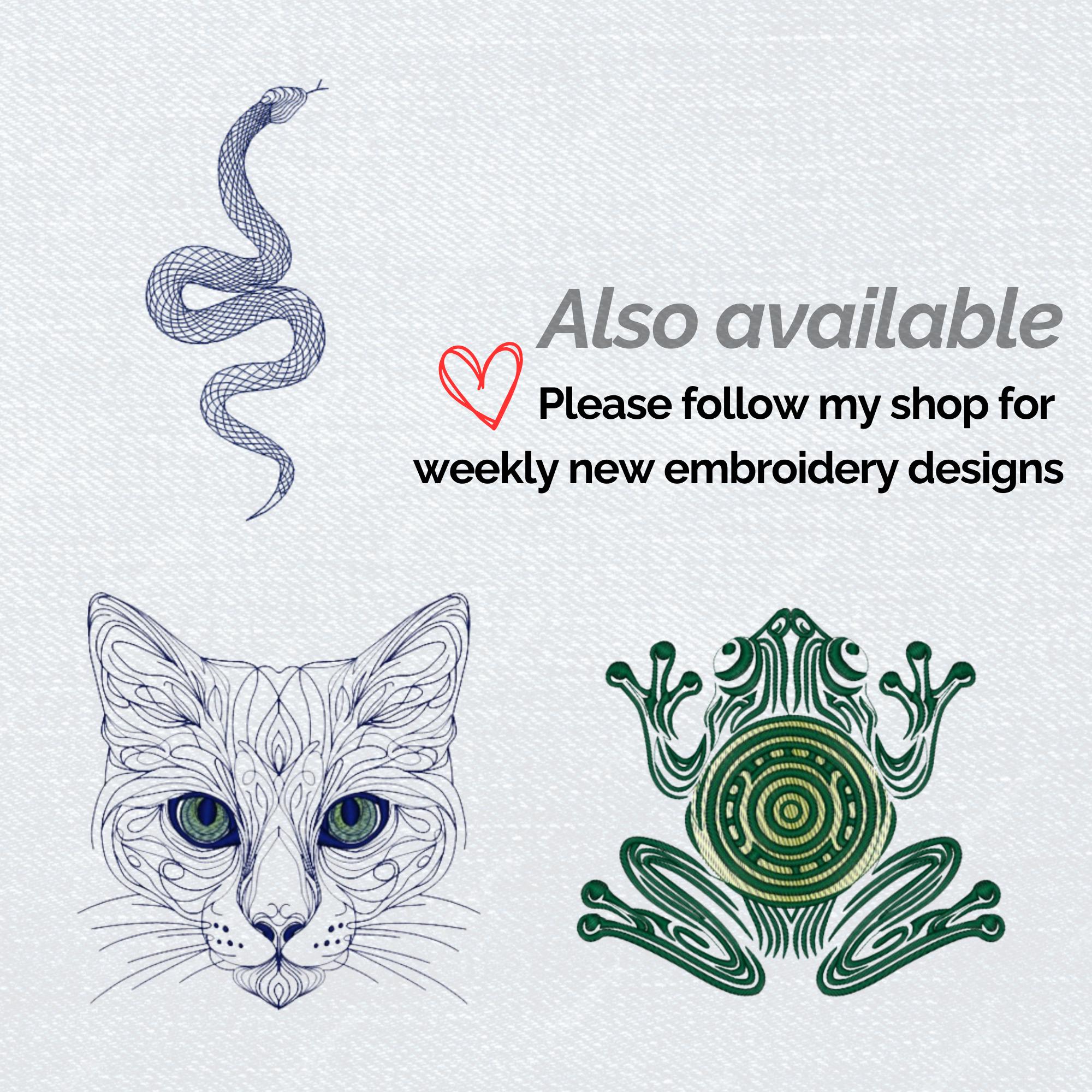 Cool Snake Embroidery Design Snake Embroidery File Celestial Symbolist ...