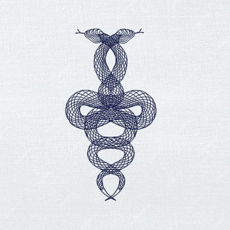 Snake Machine Embroidery File Snake Embroidery Design With Snake Stitch ...