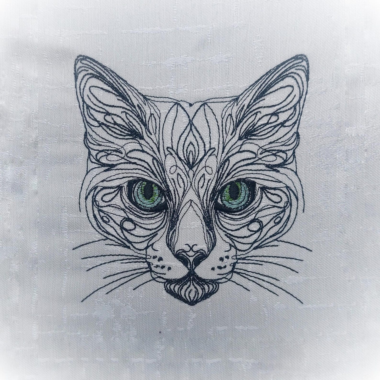 Cat Embroidery Design Cat Machine Embroidery Design Black Cat ...