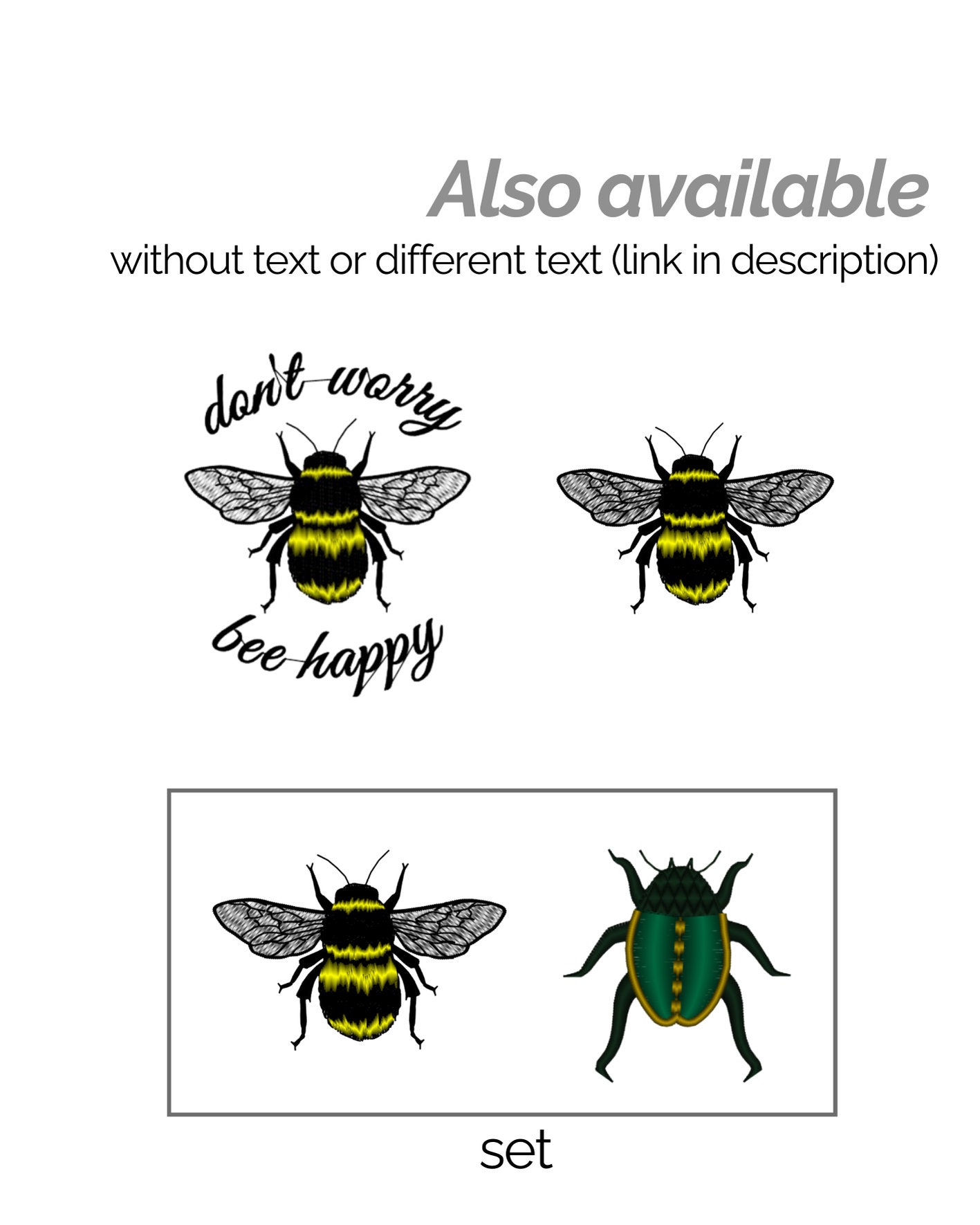 Bee Embroidery Design Bee Machine Embroidery Design Bee Embroidery File ...