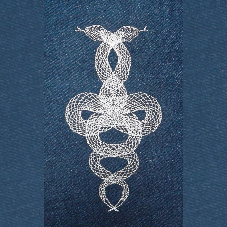 Snake Machine Embroidery File Snake Embroidery Design With Snake Stitch ...