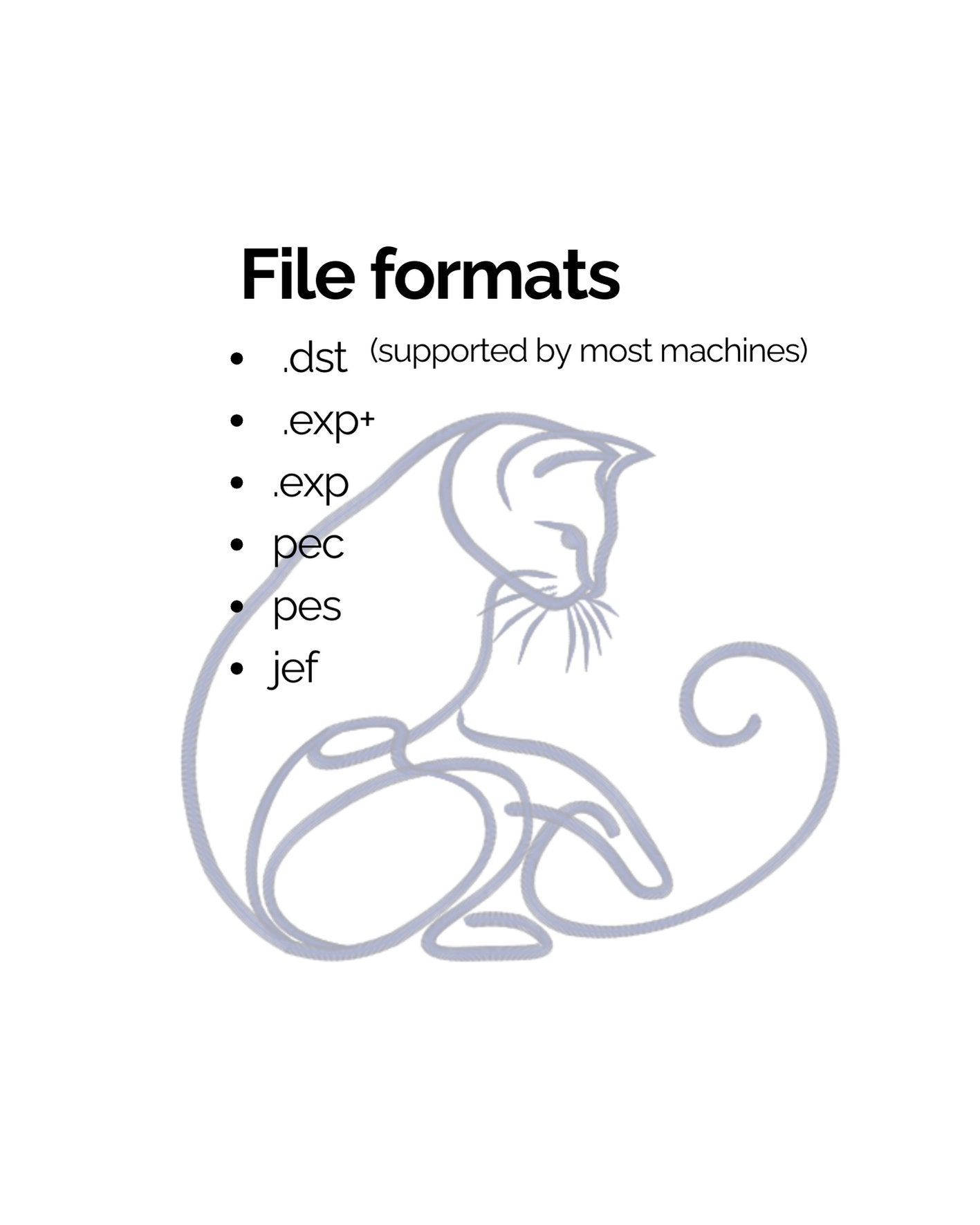 Cat Machine Embroidery Designs Bundle Dst Simple Cat Embroidery Design ...