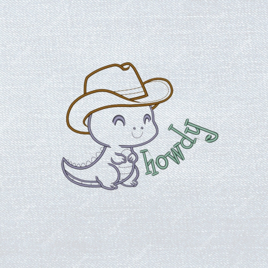 Howdy Embroidery Design Howdy Dinosaur Embroidery Design Dinosaur ...