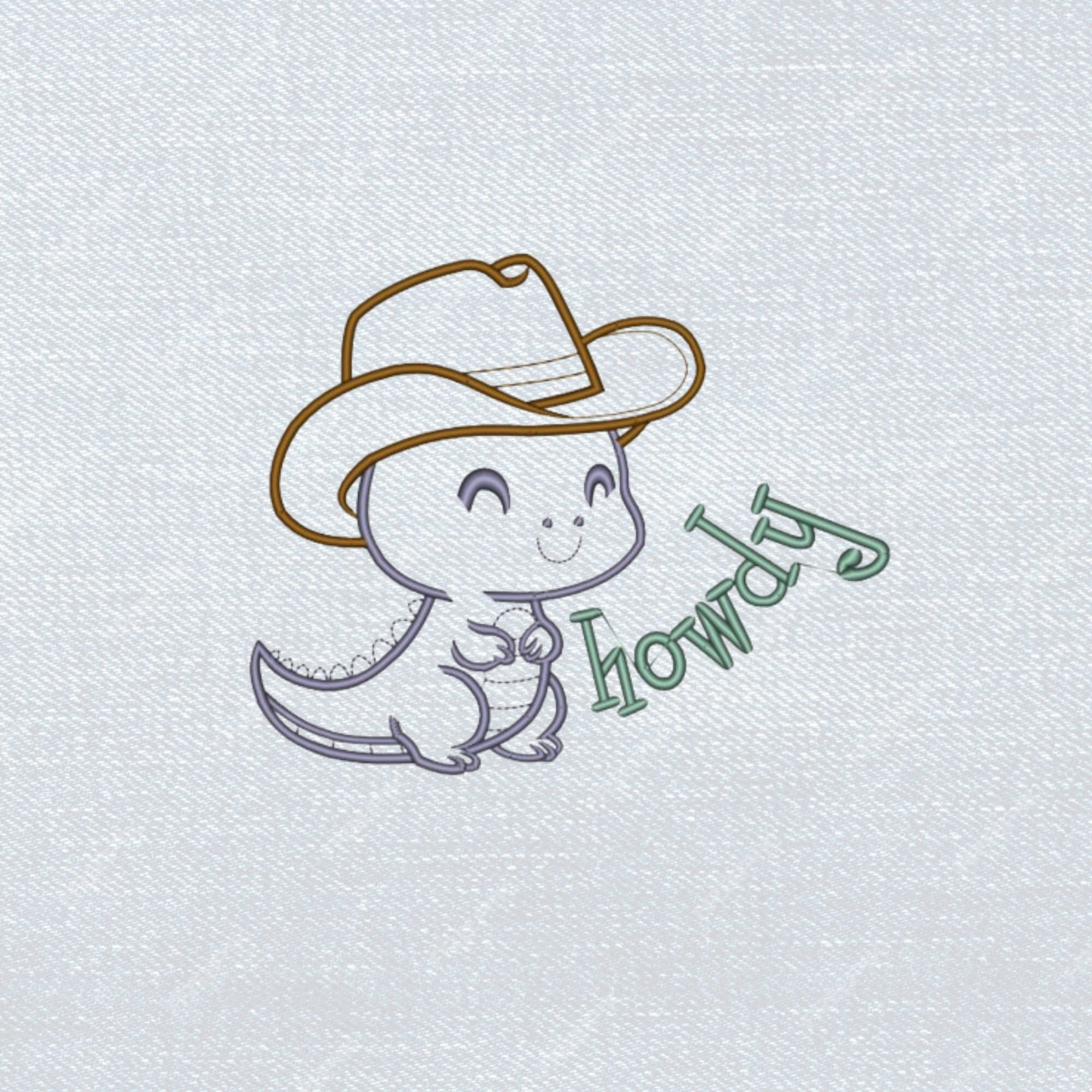 Howdy Embroidery Design Howdy Dinosaur Embroidery Design Dinosaur ...