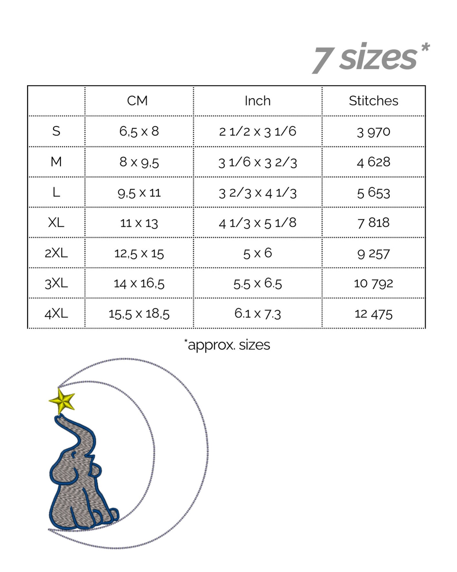Cute Elephant Machine Embroidery Design Baby Elephant Embroidery Design ...