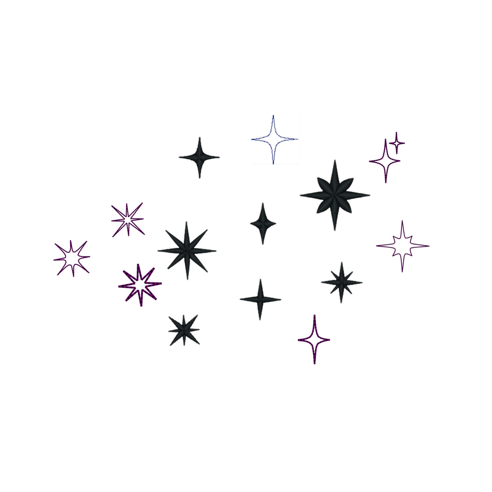Mini Stars Embroidery Bundle With Small Stars Embroidery Designs for ...