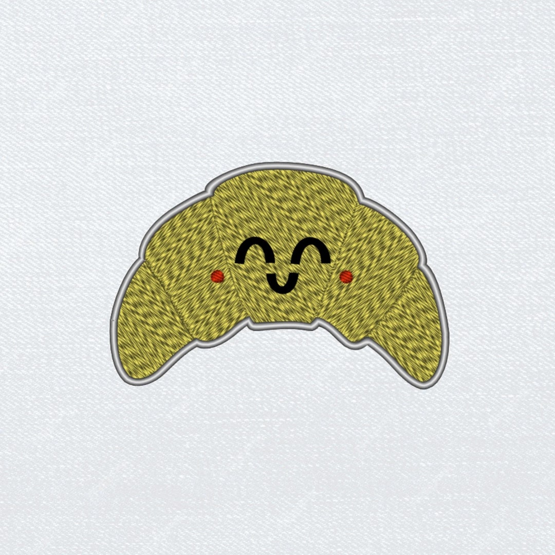 Cute Croissant Embroidery Design Croissant Machine Embroidery Design ...