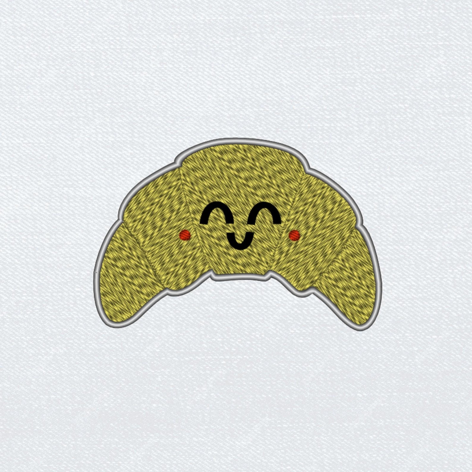 Cute Croissant Embroidery Design Croissant Machine Embroidery Design ...