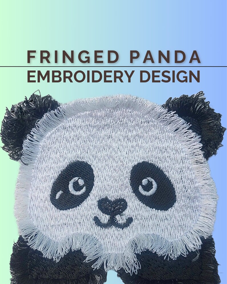 Panda Fringe Machine Embroidery Design Fringe Panda Machine Embroidery ...