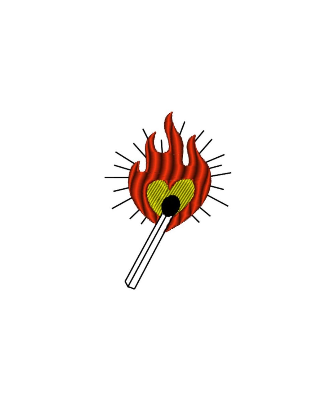 Cute Match Embroidery Design Fire Embroidery Design Flames Embroidery ...