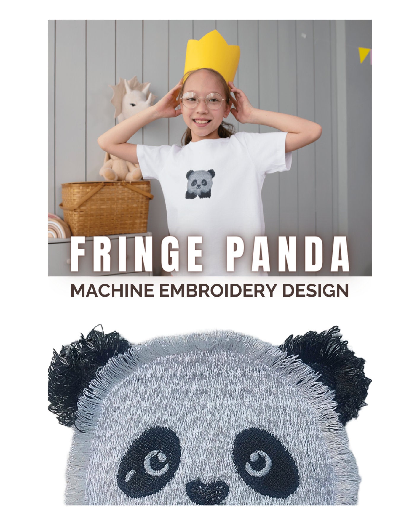 Panda Fringe Machine Embroidery Design Fringe Panda Machine Embroidery ...