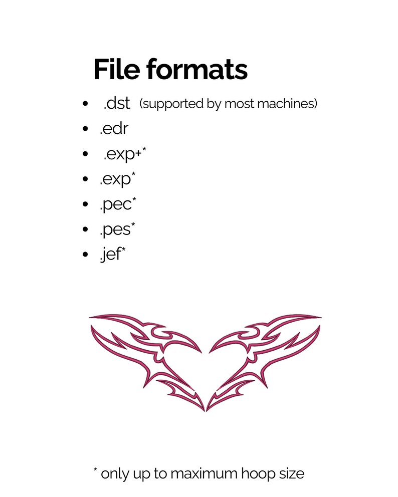Y2K Embroidery Design Y2K Embroidery File Heart Tribal Embroidery ...