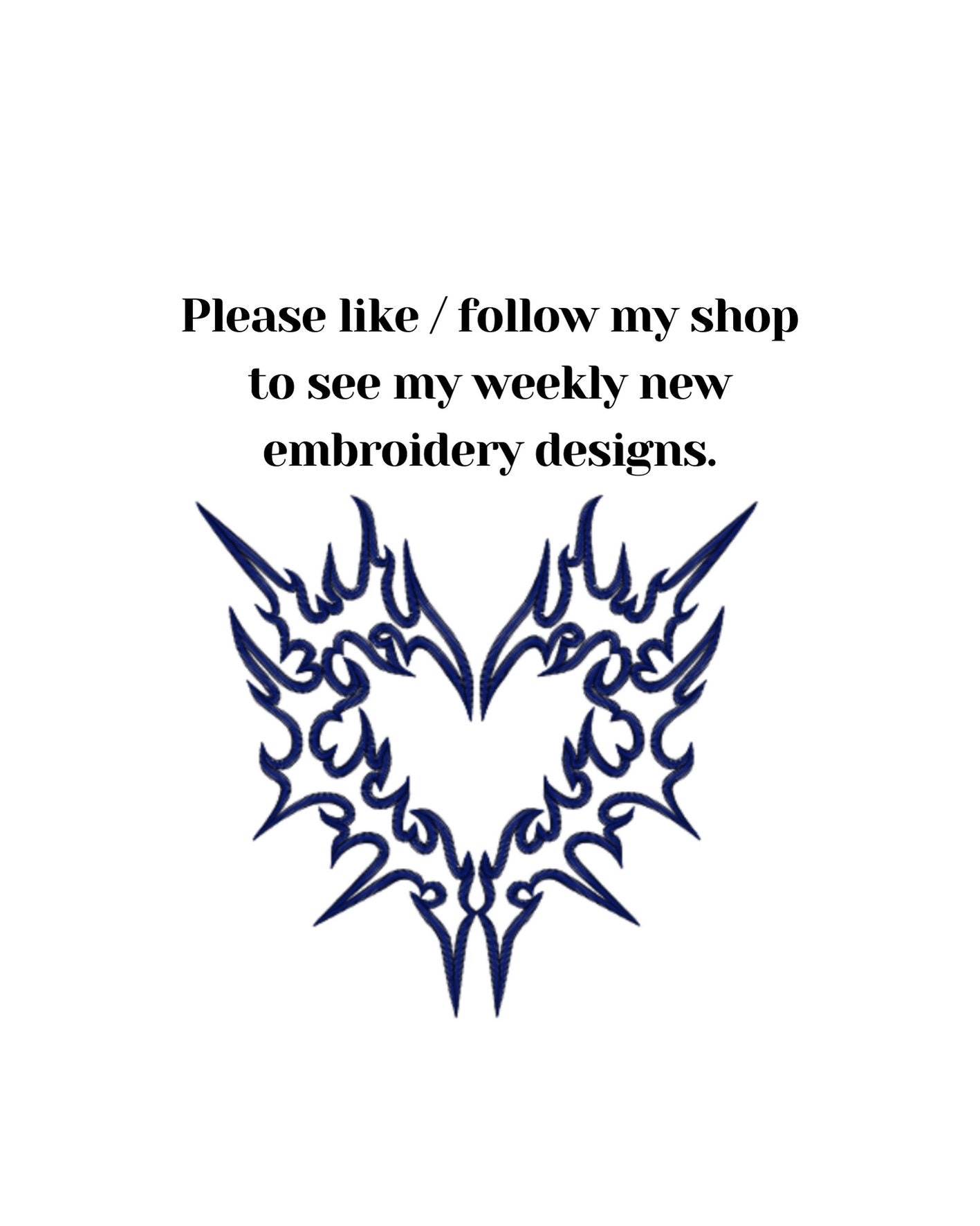 Y2K Heart Embroidery Design Tribal Heart With Flames Machine Embroidery ...