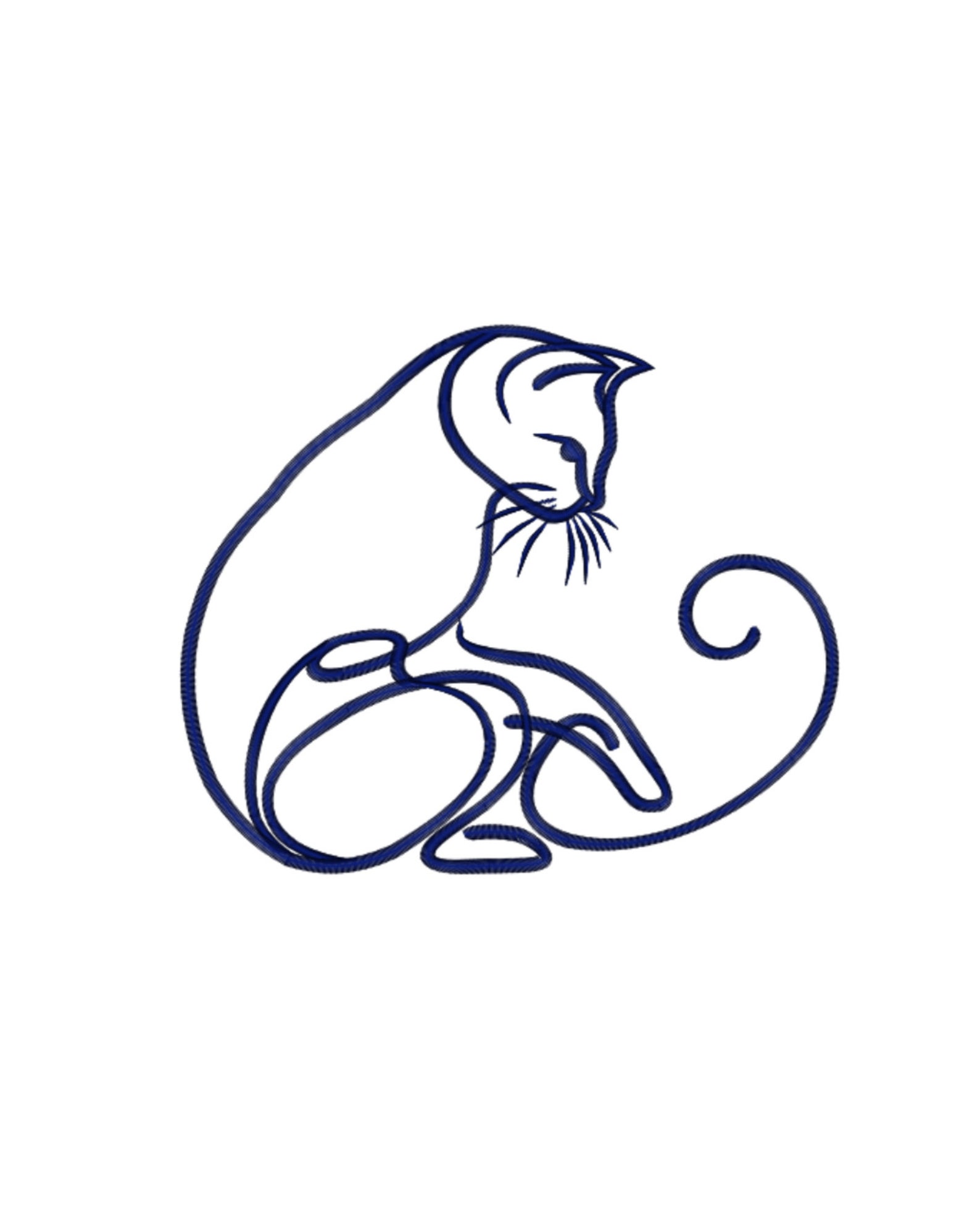 Cat Machine Embroidery Designs Bundle Dst Simple Cat Embroidery Design ...