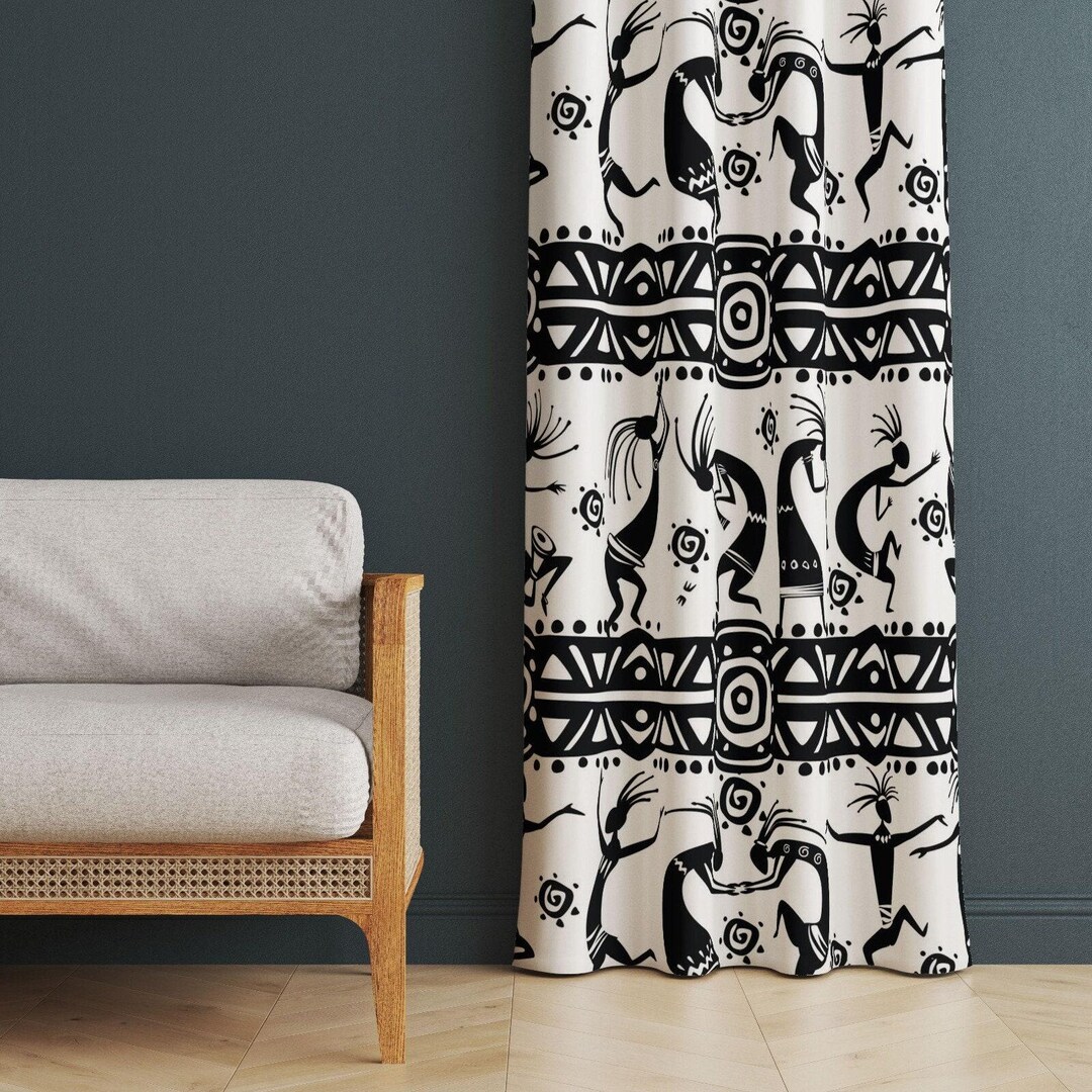African Patterned Window Curtains, Ethnic Pattern Home Curtain, African ...