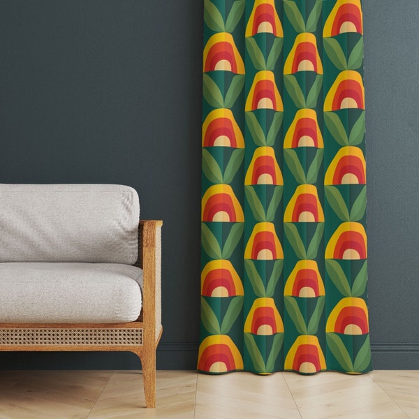 Retro Curtains - Etsy