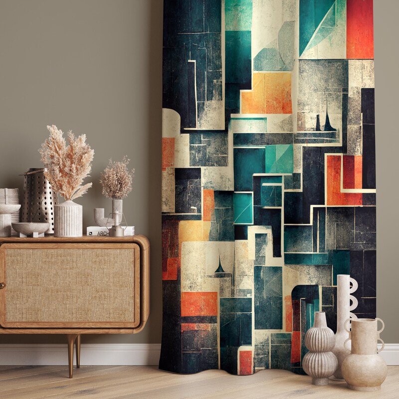 Color Block Drapes - Etsy