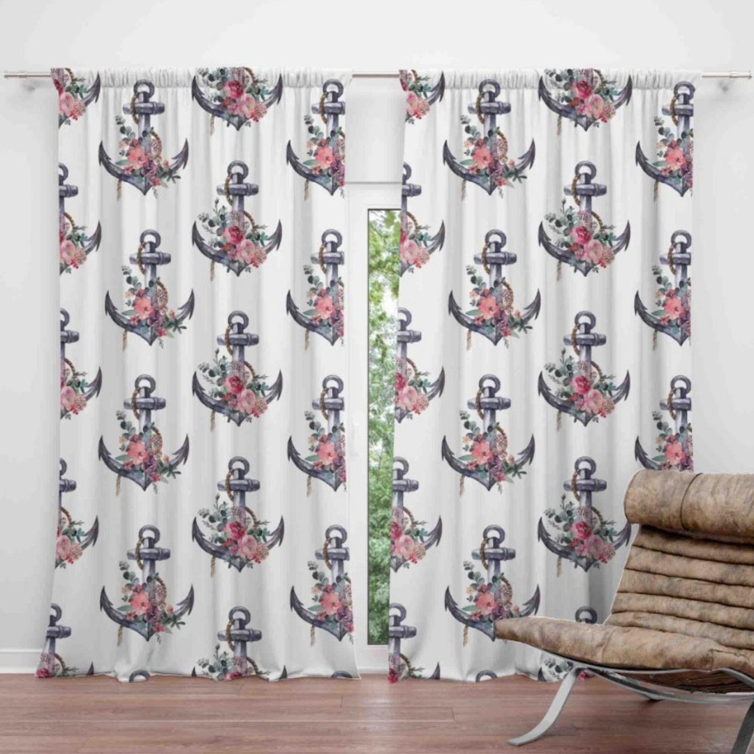 Stylish Anchor Decor Window Curtains,decorative Anchor Theme Window ...