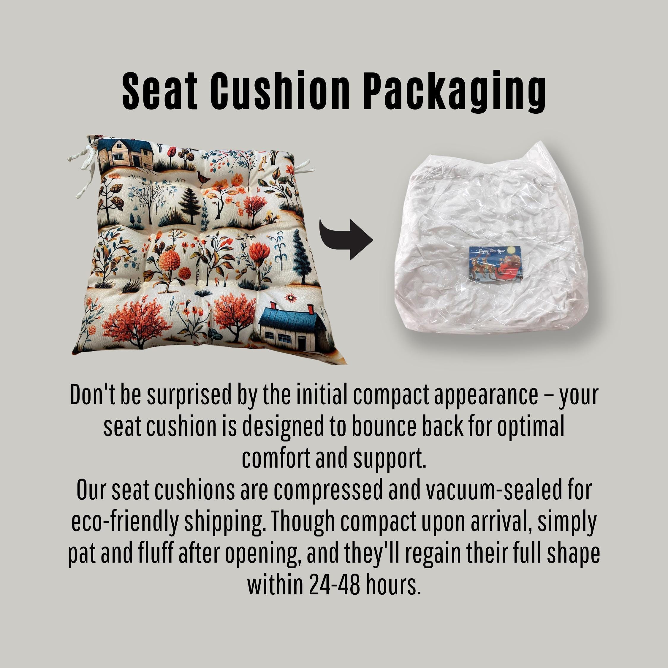 Tufted Seat Cushion With Ties, Country Farmhouse Chair Pad, Rustic ...
