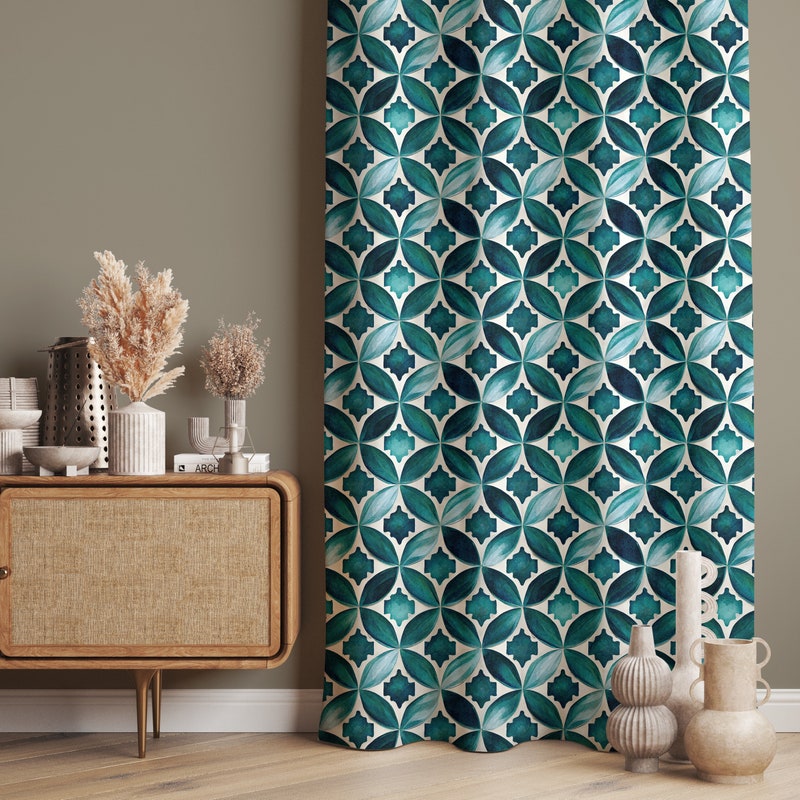 Geometric Curtains - Etsy