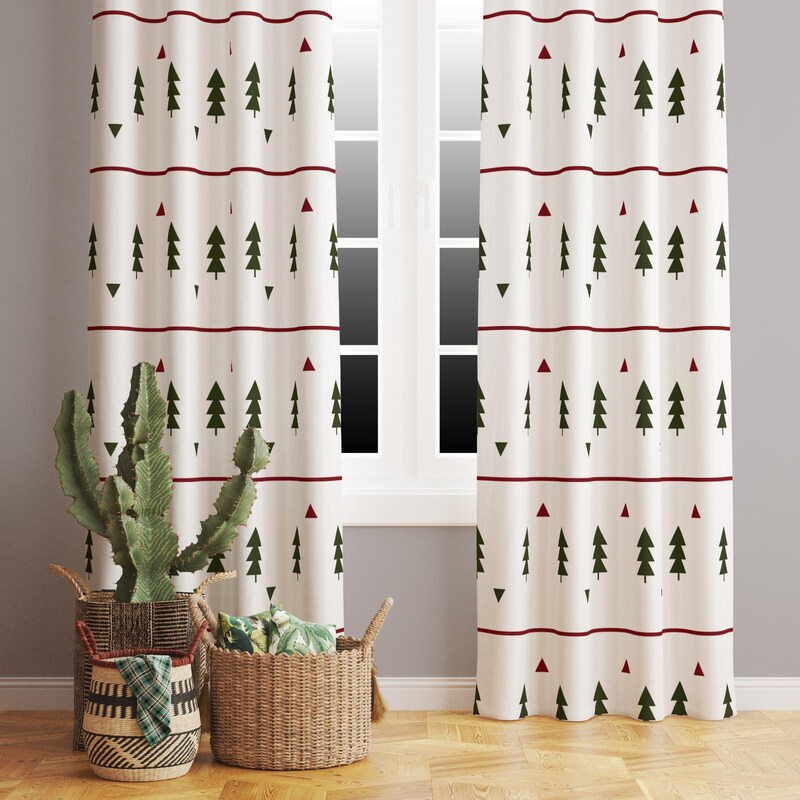 Christmas Curtains - Etsy