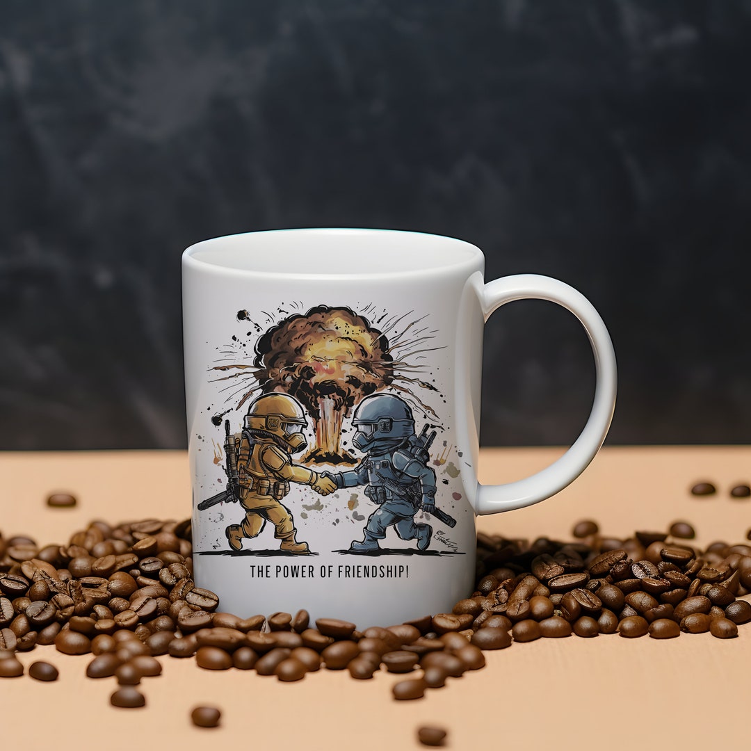 Hell Divers Mug, Cartoon Soldiers, Nuclear Explosion, Power of ...