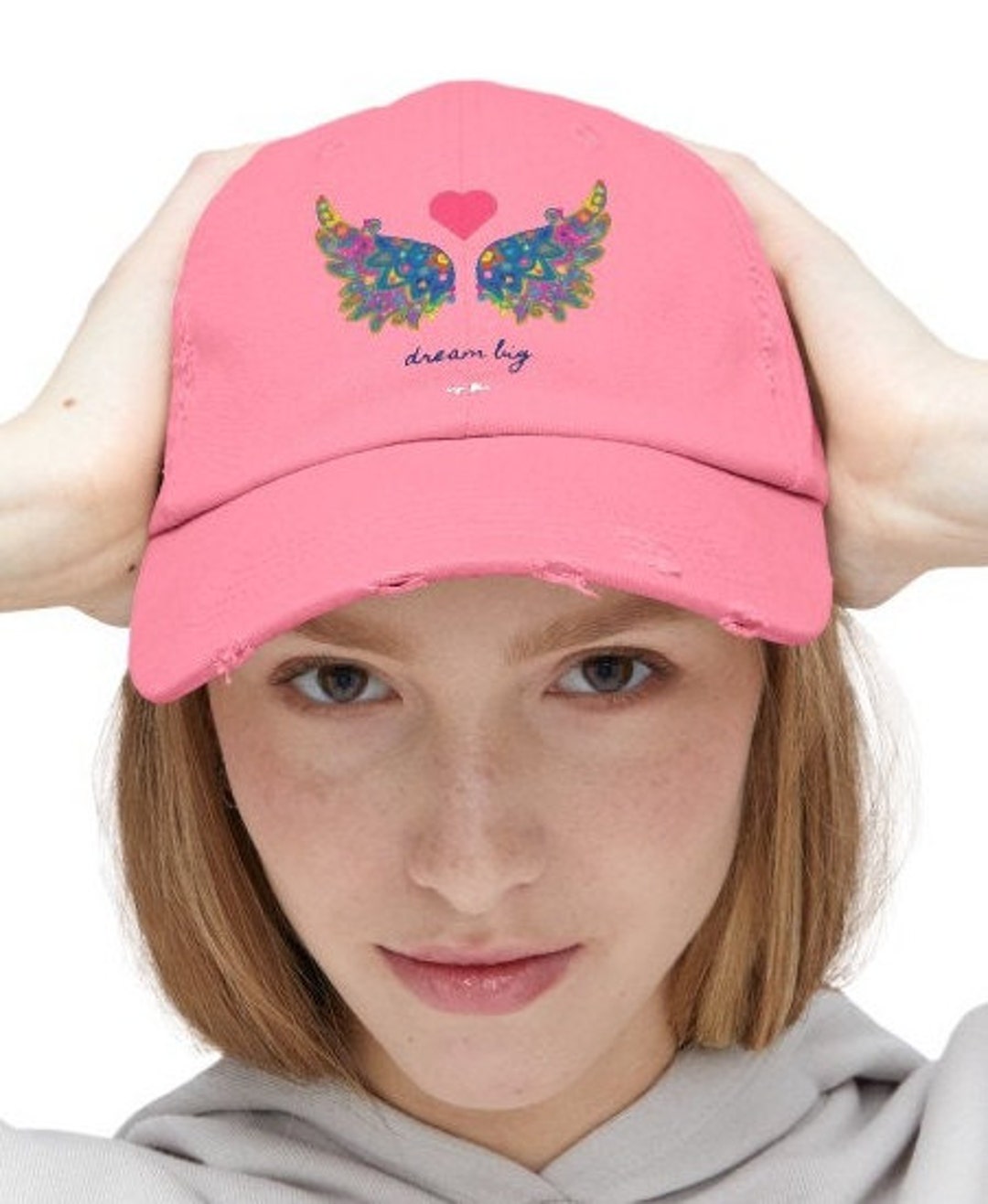 Sugar Bloom Angel Wings Unisex Distressed Cap - Etsy