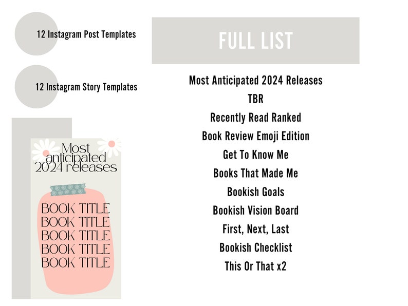 Neutral Bookstagram Canva Templates, Book Blogger Social Kit, Reading ...
