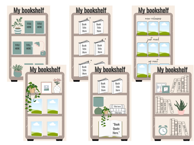 Bookshelf, Reading Tracker, Book Instagram Templates, Book Blogger ...