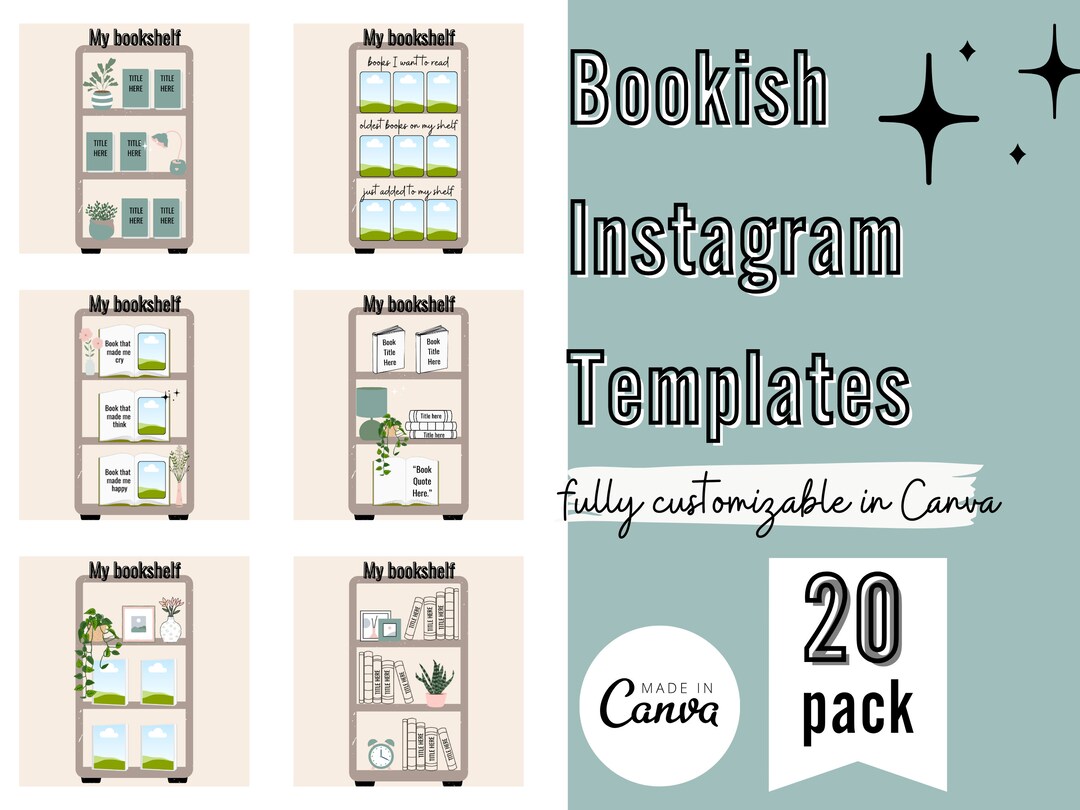 Bookshelf, Reading Tracker, Book Instagram Templates, Book Blogger ...