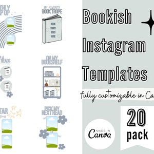 Reading Tracker, Book Instagram Templates, Book Blogger Template, Canva ...