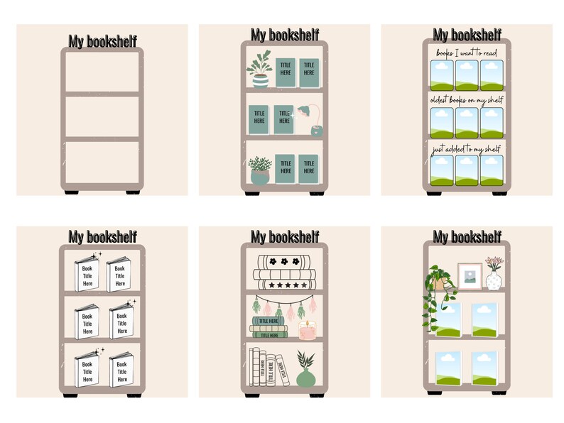 Bookshelf, Reading Tracker, Book Instagram Templates, Book Blogger ...