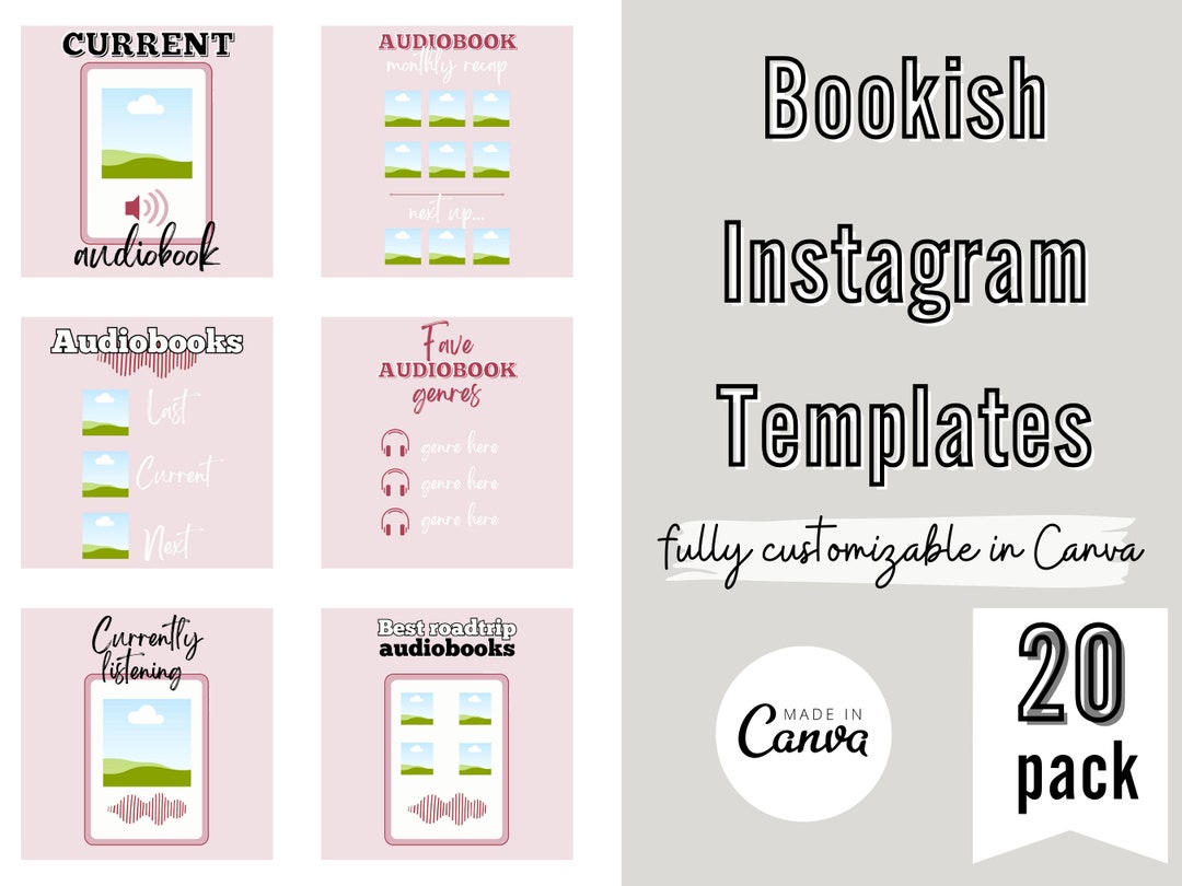 Audiobook Review Canva Templates, Bookstagram Social Kit, Book Blogger ...