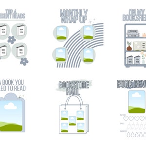 Reading Tracker, Book Instagram Templates, Book Blogger Template, Canva ...