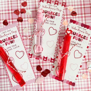 Valentine Party Favor Valentine Bubble Card Valentine Class Gift ...