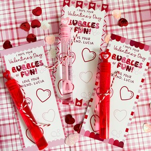 Valentine Party Favor Valentine Bubble Card Valentine Class Gift ...