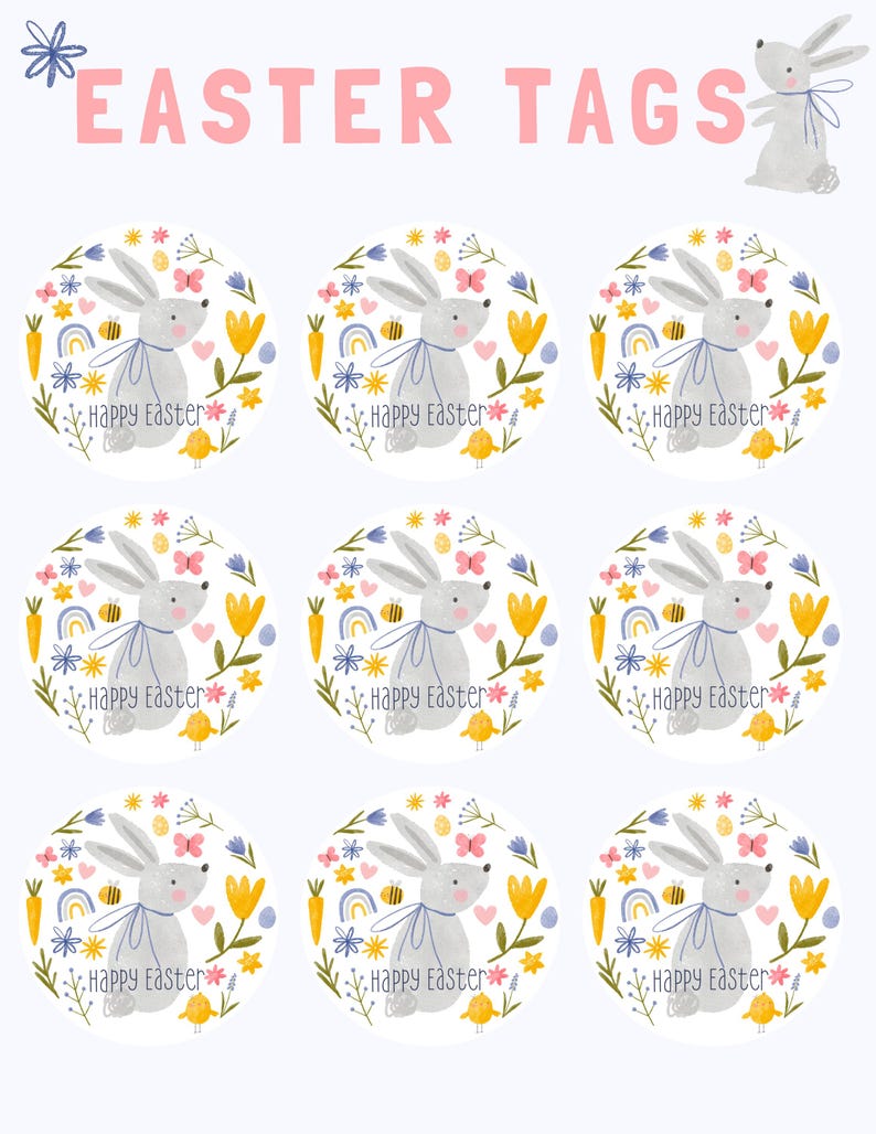Easter Favor Tags Easter Tags Easter Printable Tags Easter Personalized ...