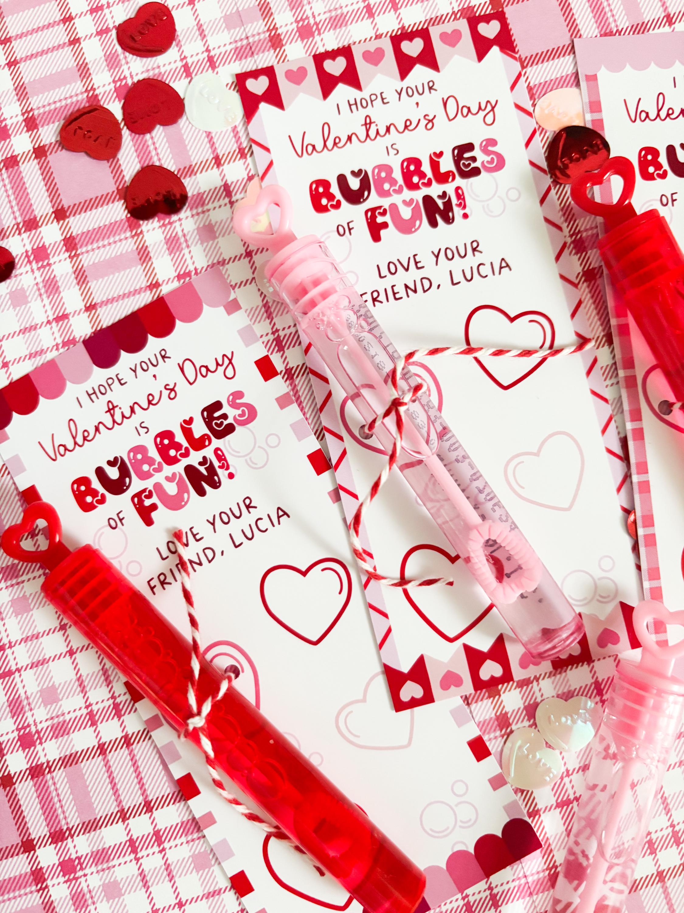 Valentine Party Favor Valentine Bubble Card Valentine Class Gift ...