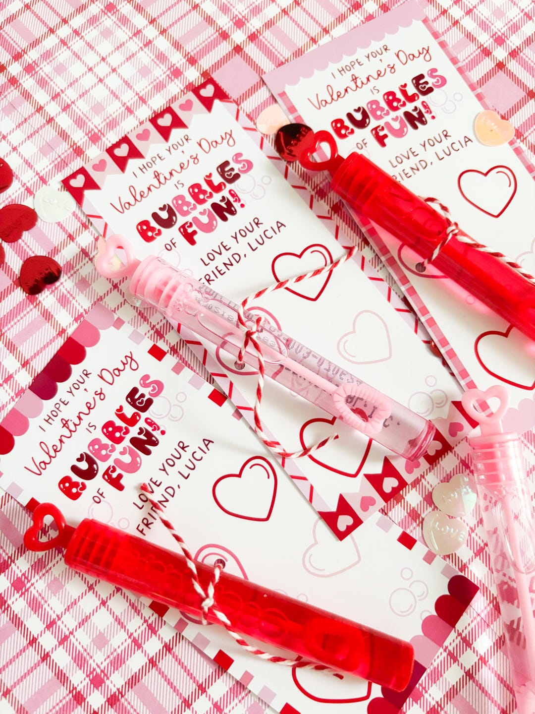 Valentine Party Favor Valentine Bubble Card Valentine Class Gift ...