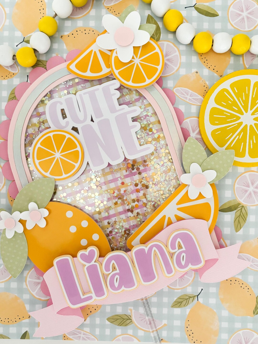 Lemon Cake Topper One Lemon Cake Topper Lemon Birthday Lemon Theme ...